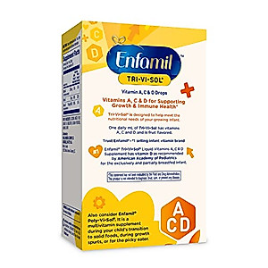 Enfamil Prenatals & Baby Vitamins Tri-Vi-Sol Vitamin A, C & D Multi-Vitamin Drops for Infants, Supports Growth & Immune Health, 50 mL Dropper Bottle,1.69 Fl Oz (Pack of 1),MJ-030