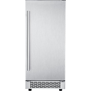 Hanover HIM60701-5SS, 25-lbs Storage, Vault Series Ice Maker, Under Counter, Home Bar Kitchen, Clear, Automatic, Garage, Stainless Steel Machine, Silver