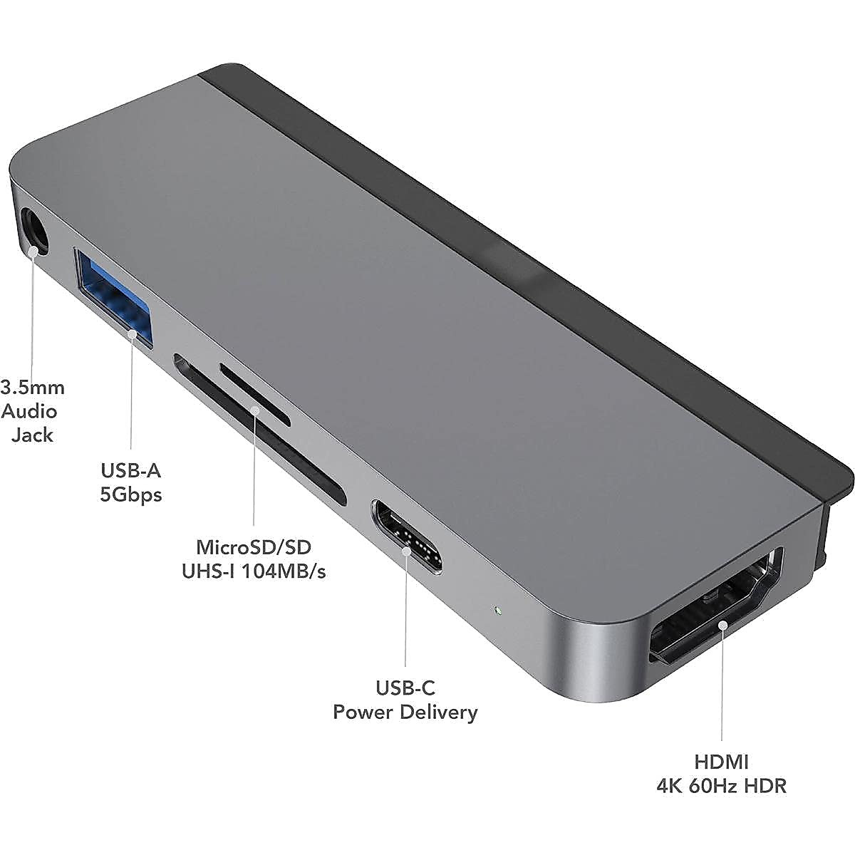 HyperDrive 6-in-1 USB-C Hub for iPad Pro, Space Gray