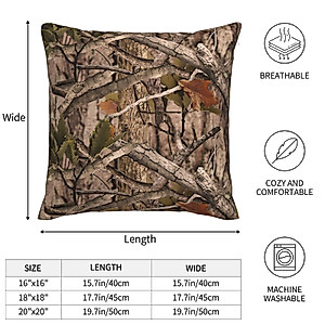 Worltoldb Real Camo Throw Pillow Covers Set of 4 Decorative Soft Linen Fabric Square Cushion Case for Room Bedroom Sofa Car 18x18