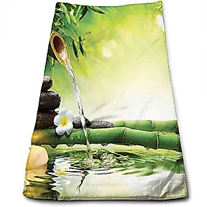 SARNFANS Spa Kitchen Dish Towels Wash Cloth Car Household Pet Bath Towel,Basalt Stones Theraphy Relaxing,Soft,Water Absorbent,Lightweight,Multicolor 15in x27in