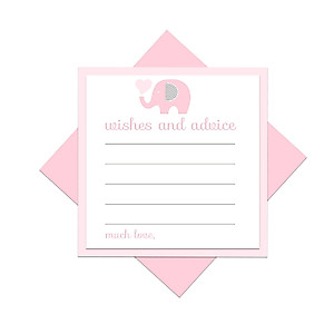 Pink Elephant Advice Cards, 25 Pack - Fun Baby Shower Game, Best Wishes Graduation Congratulations New Parents Advice Guest Book Alternative Birthday Time Capsule Cute Party Ideas