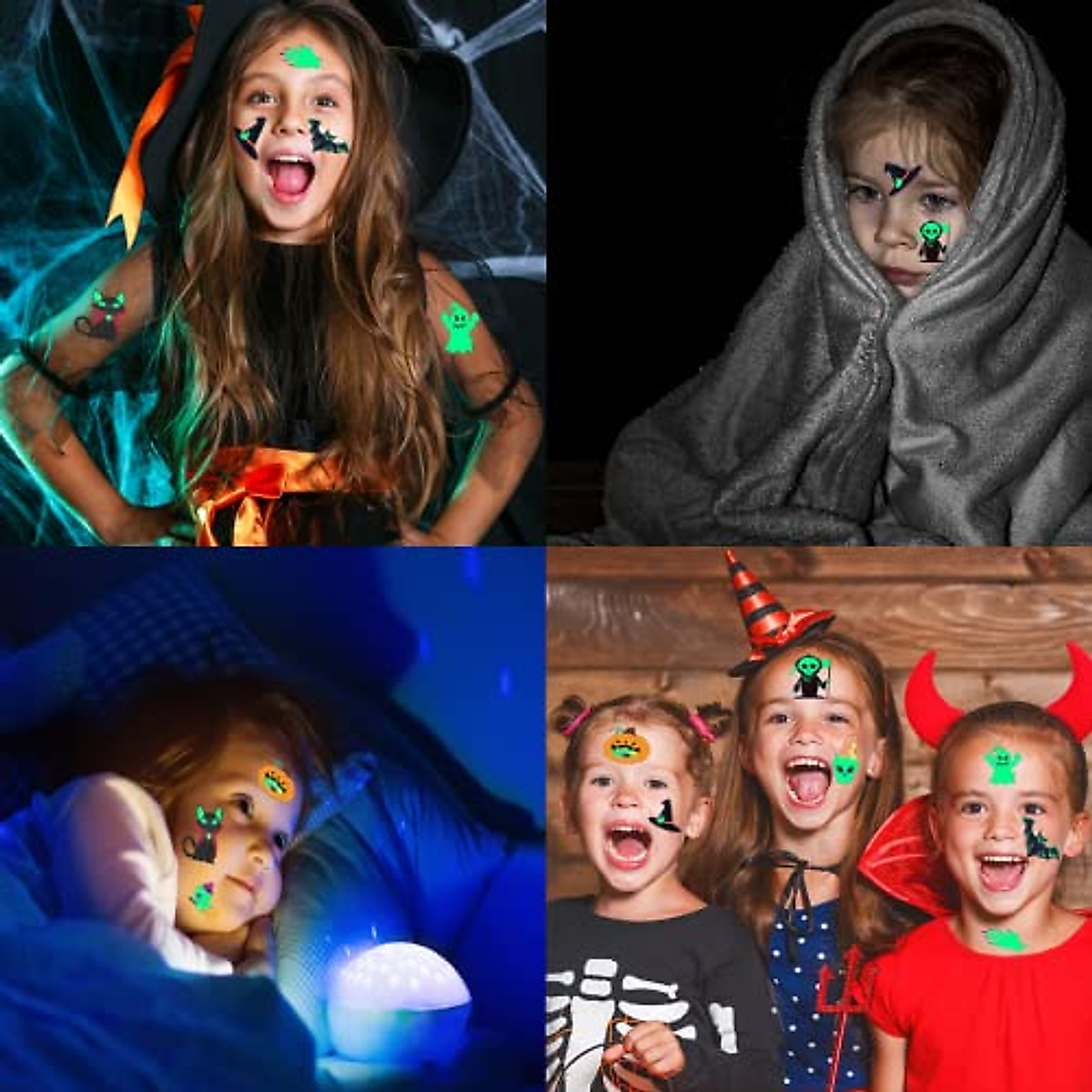 Waterproof Cartoon Stickers for Laptop Luminous Temporary Tattoos for Kids, 120 Styles Glow in the Dark Decorations Birthday Party Favors Supplies, Gifts Fake Tattoos for Teens Adults 10 Sheets