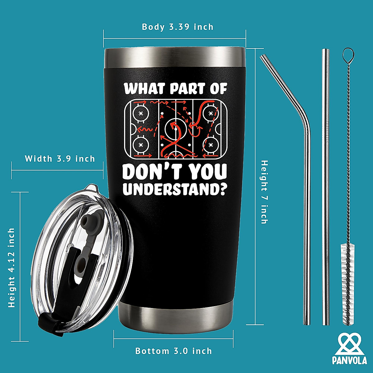 What Part of Don't You Understand Hockey Gifts Vacuum Insulated Tumblers Hockey Player Gifts Funny Sarcastic Coach Travel Mug (20 oz)