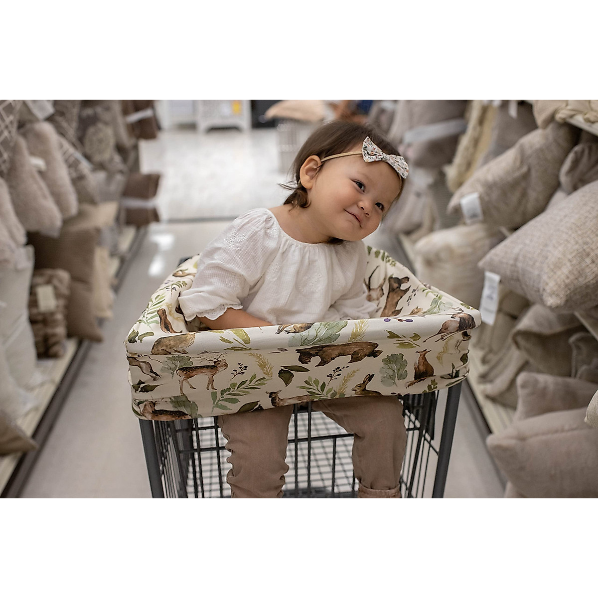 Pobi Baby Premium Multi-Use Cover - Nursing Cover, Baby Car Seat Covers, Shopping Cart, High Chair, and Breastfeeding Cover - Ultra-Soft, Stretchy, Woodland Scarf for Baby and Mom (Wildlife Animal)