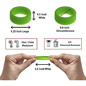 GRIFITI Band Joes 1.25 x .5 Inch, 2.5" circumference, 0.8" diameter 5 Pack Assorted Colorful Rubberbands Posters, Magic, Ring, Pen, Art, Cooking, Cord Wraps, Longer Lasting Strong Silicone Rubber Elastic Bands Mini Small Siliconebands