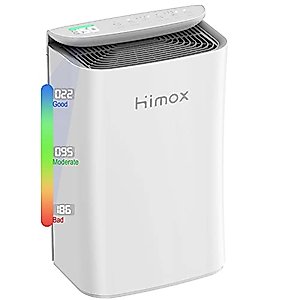HIMOX Room Air Purifiers for Allergies and Pets 1560 sq ft, 5 in 1 Medical Grade HEPA Filter Auto Sensors and PM2.5/PM10 Air Quality Monitor, Bedroom Air Cleaner for Dust Pollen Mold Smoke Odor, M11