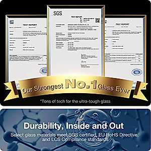 TORRAS Diamond Shield for iPhone 13 Pro Screen Protector, iPhone 14, iPhone 13 Screen Protector Tempered Glass with Strengthened Edge 9H Hardness [Full Coverage] Anti-Fingerprints 2-Pack, 6.1"