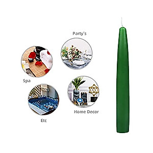 Zest Candle 12-Piece Taper Candles, 6-Inch, Hunter Green