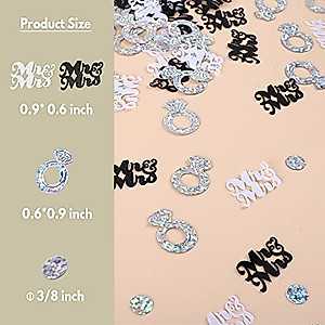 Wedding Party Table Confetti– 1.5 OZ | Mr and Mrs Diamond Ring Confetti for Wedding Shower Engagement Party Decorations I Wedding Cake Table Decor Supplies