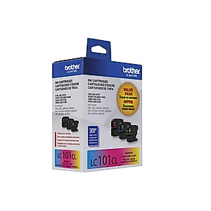 Brother LC101 3PKS Ink Cartridge - Cyan, Magenta, Yellow - 1 Each in Retail Packing