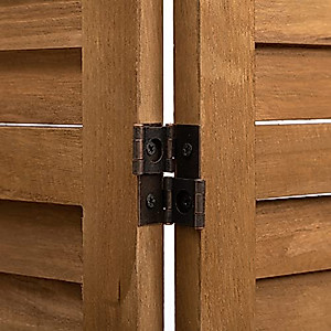 ALIMORDEN 5.7 Ft 3 Panels Room Dividers, Vintage Natural Wooden Privacy Screen, Folding Wall Divider, Space Seperate