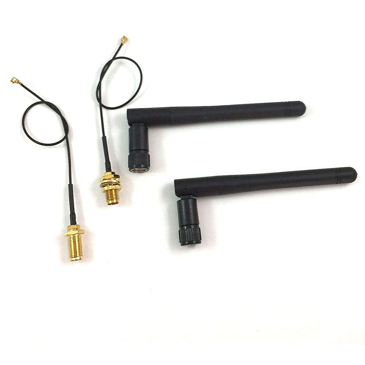 CENXIFJUDZ 433mhz Antenna 3dbi Hotspot rp-Sma Male Connector with ufl ipx to rp-Sma Female Pigtail Antenna Wifi Cable 15cm （pack of 2 ）