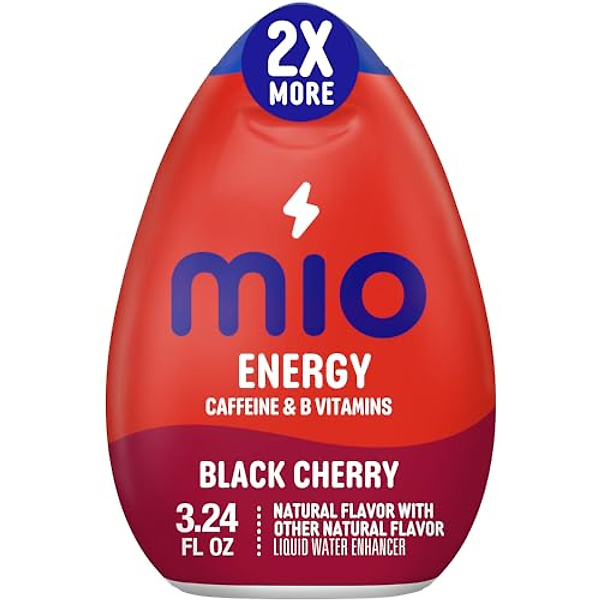 MiO Energy Black Cherry Liquid Water Enhancer Drink Mix, 2x More, 3.24 Fl Oz Bottle, As Seen on TikTok