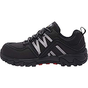 WHITIN Steel Toe Shoes Men Composite Toe Indestructible Steal Toed Steeltoe Size 12 Comfortable Fashion Lightweight Nonslip Working Footwear with Thick Sole Black