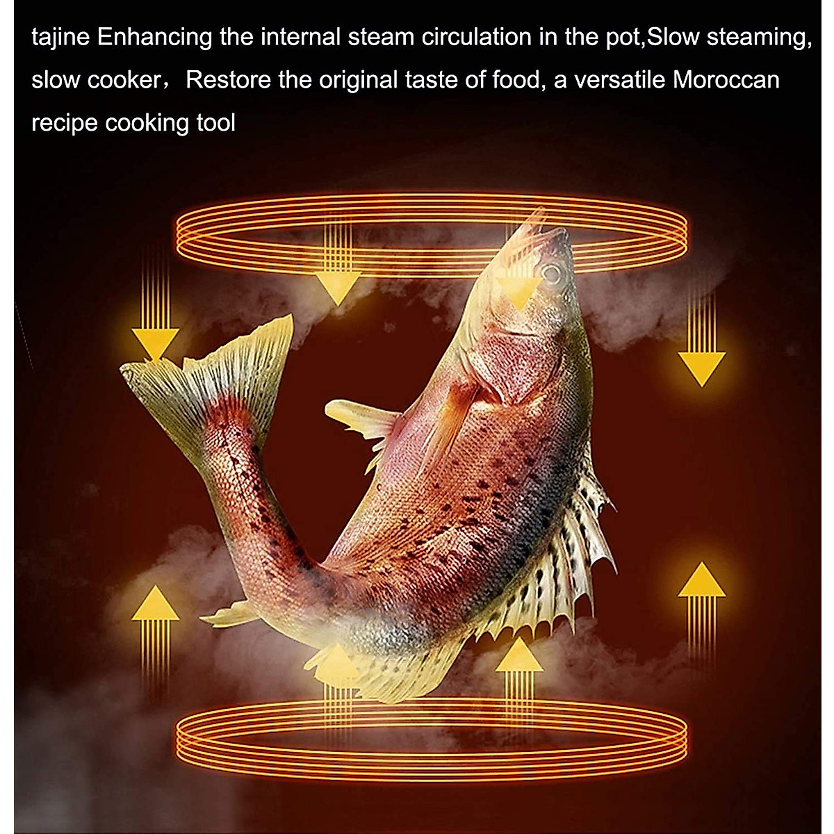 QIANMEI Ceramic Tagine Pot 20 cm Cast Iron Tagine|Slow Cooker with Enamel Lid Pot for Cooking Healthy Food|Smoke-Free Non-Stick Cookware Saucepan