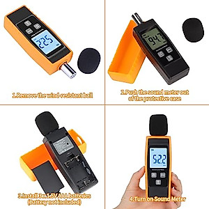Decibel Meter, Digital Sound Level Meter Sound Noise Meter with 30 to 130 dBA Measuring Range, Data Hold, Digital Noise Meter Decibel Monitoring Tester for Home Factories