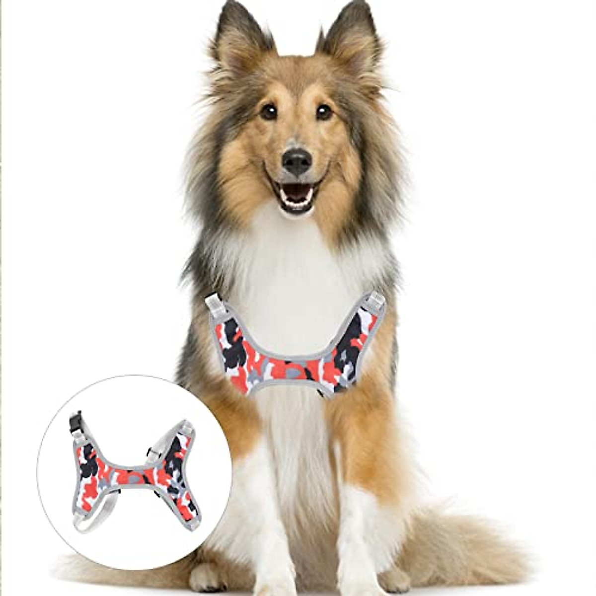 POPETPOP Reflective Vest Dog Harness - Reflective Breathable Soft Air Mesh Puppy No Pull Vest Harnesses - Escape Proof Pet Adjustable Harness for Small and Medium Dogs Small Dog Harness