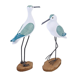 ARTIBETTER 2 Pcs Nautical Statue Seagull Figurine Decorations Vintage Bird Statue Coastal Beach Table Home Decorations Nautical Gifts Green