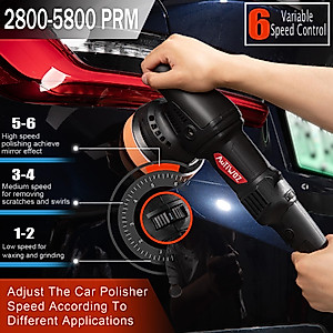 AUTIWOZ Car Buffer Polisher - 920W 5-inch Dual Action Polisher for Car Detailing, Random Orbital Polisher Waxer Kit with Detachable Handle & 6 Polishing Pads, 6 Variable Speeds 2800-5800RPM for Polish