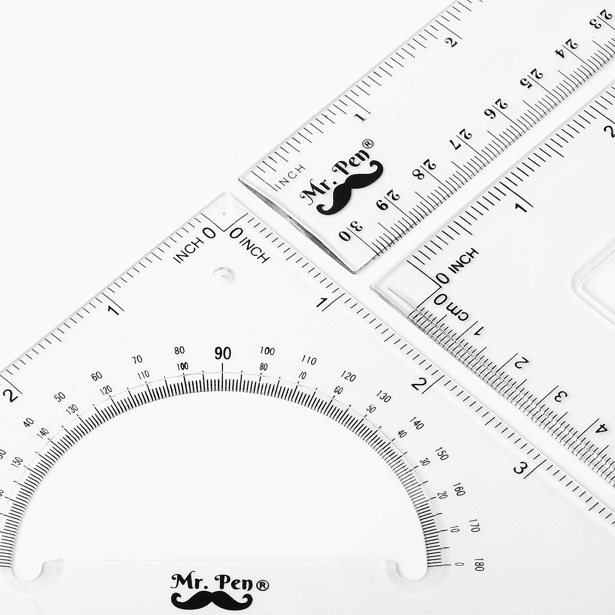 Mr. Pen- Triangle Ruler, Square and Ruler Set, Ruler Set, 3 Pack, Set Square, Geometry Set, Square Ruler, Protractor for Geometry, School Geometry Set, Math Protractor, Geometry Rulers, Math Ruler