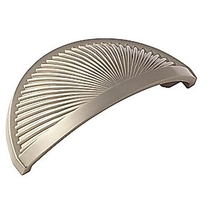 Amerock | Cabinet Cup Pull | Satin Nickel | 3 inch (76 mm) Center to Center | Sea Grass | 1 Pack | Drawer Pull | Drawer Handle | Cabinet Hardware