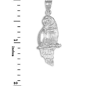 925 Sterling Silver Amazon Parrot Charm Pendant