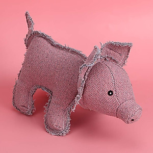 Pssopp Soft Pig Animals Shapes Dog Toy Stuffed Pet Chew Toys Teeth Cleaning Toys for Dogs Puppies(Pig)