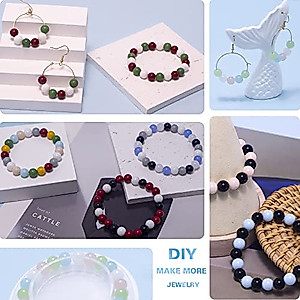 Mchruie Bracelet Making Kit, Crystal Beads for Bracelets Making - 375pc Glass Beads for Jewelry Making Adults 8mm Round Gemstone Beads DIY Bracelet Kit for Beginners