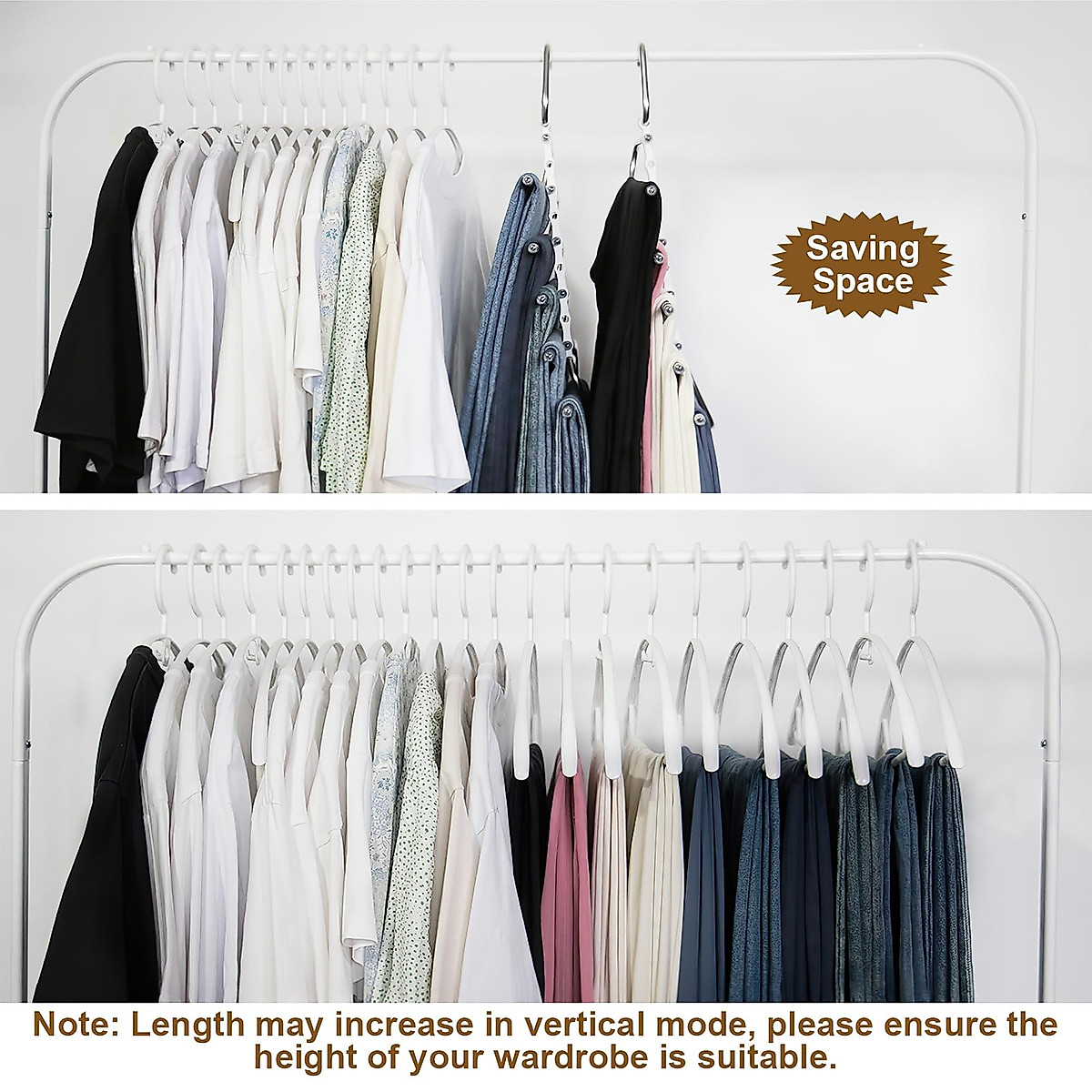 CoHoXXYY Pants Hangers Space-Saving: Non-Slip, Organize Multiple Types of Pants with Ease - Jeans, Trousers, Leggings, Scarves (2 Pack)