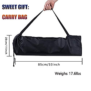 TOP Aluminum Camping Table,Easy Carry Picnic Folding Table with Storage Bag Heavy Duty RV BBQ Cooking Indoor Outdoor (Black XL)