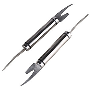 3Pcs 5 in 1 Multifunctional Shrimp Line Fish Maw Knife, Multipurpose Shrimp Peeler, Stainless Steel Shrimp Deveiner Tool, Fish Scale Knife for Home Kitchen