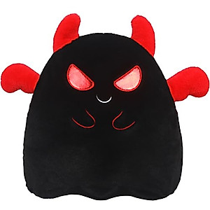 ARELUX Cute Ghost Plush Pillow,Soft Black Devil Pillow Stuffed Animals Plushies Kawaii Doll Toy Funny Room Decor Birthday Friends Family Member 18in