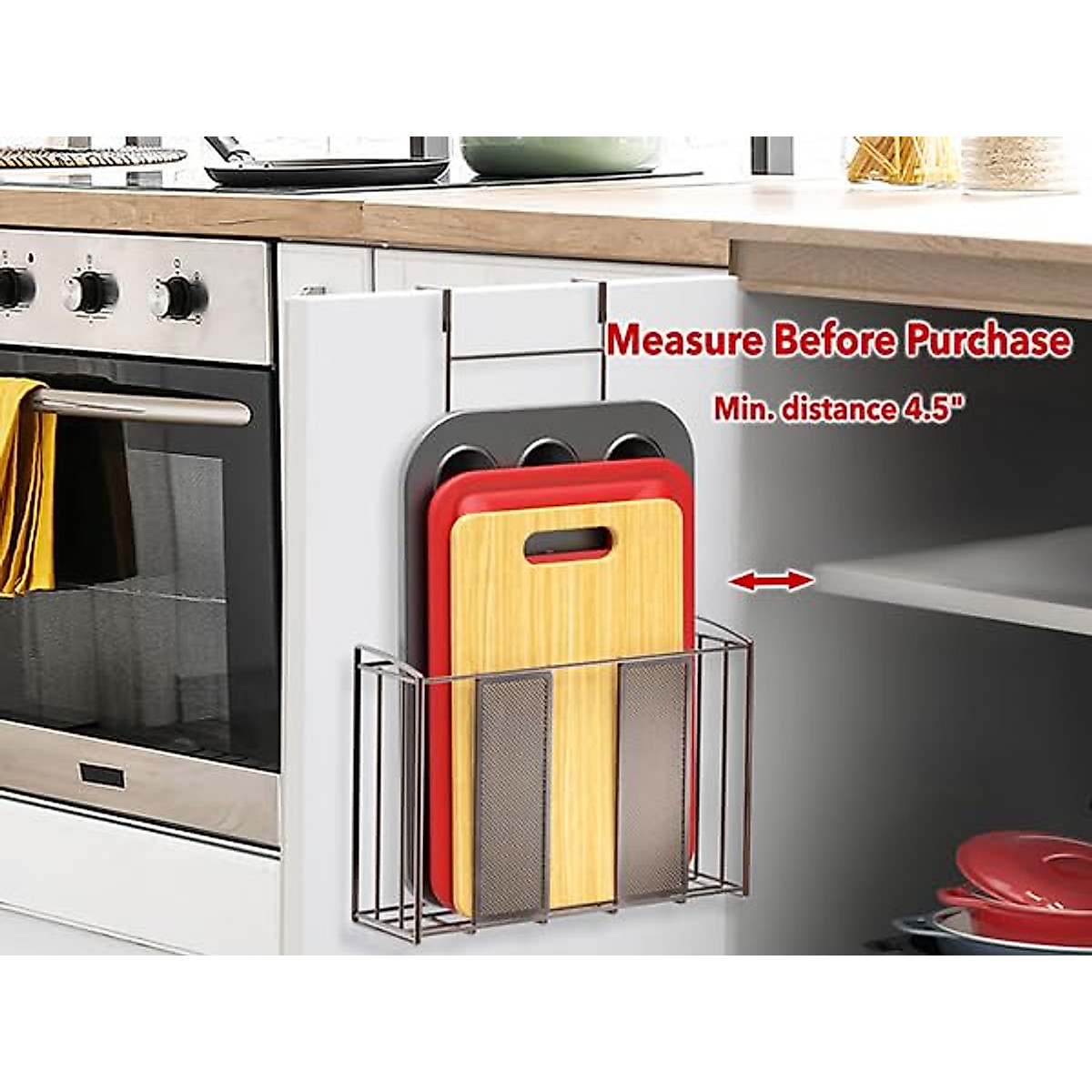 SimpleHouseware Over Cabinet Door Organizer, Mesh Bronze