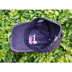 Chemo Headwear for Women, Breast Cancer Awareness Accessories Pink Ribbon Hat, Adjustable Washed Chemo Hair Don't Care Baseball Caps, Breast Cancer Survivor Gifts for Woman, Mom, Wife (Black)