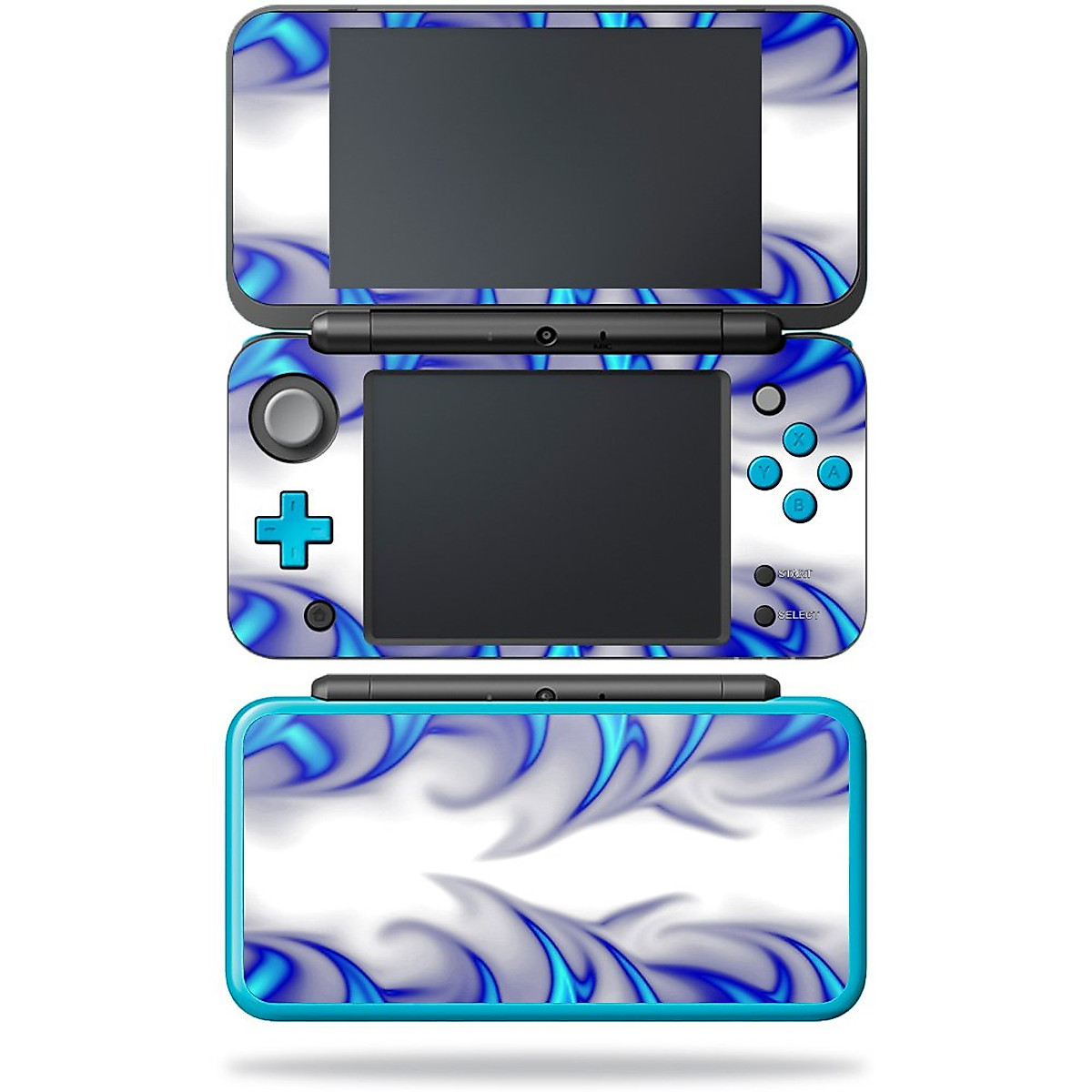 MightySkins Skin Compatible with Nintendo New 2DS XL - Blue Fire | Protective, Durable, and Unique Vinyl Decal wrap Cover | Easy to Apply, Remove, and Change Styles | Made in The USA