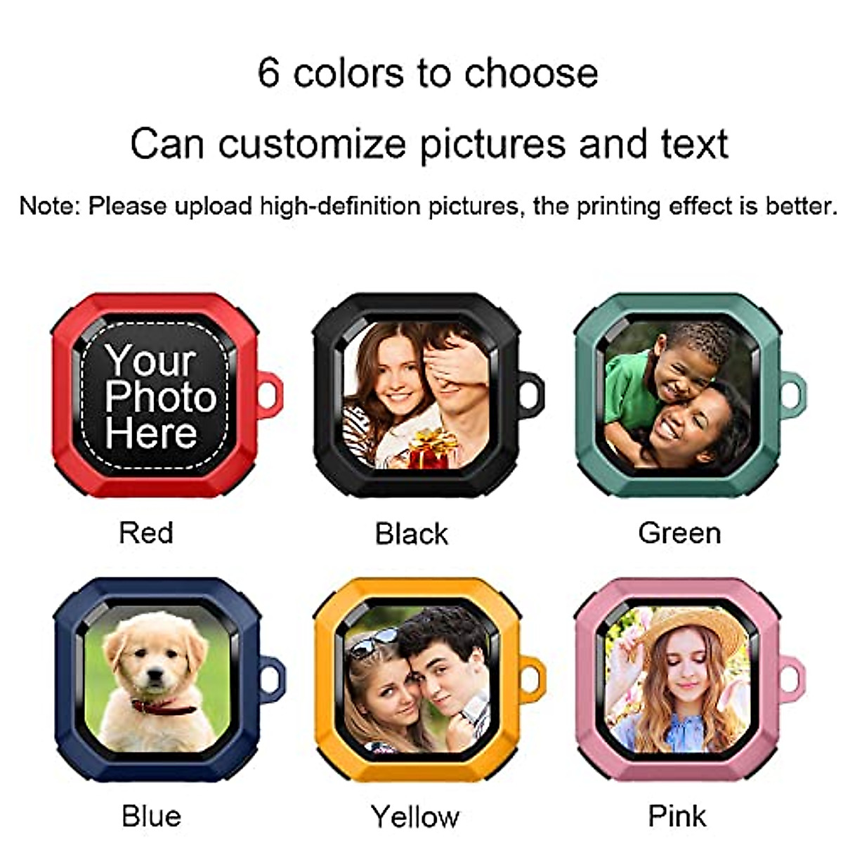 SHUMEI Custom Picture Buds Case Compatible for Samsung Galaxy Buds 2 Pro 2022, Buds 2 2021, Buds Pro 2021, Buds Live 2020 Released Hard PC Shockproof Personalized Case Protective Cover with Keychain