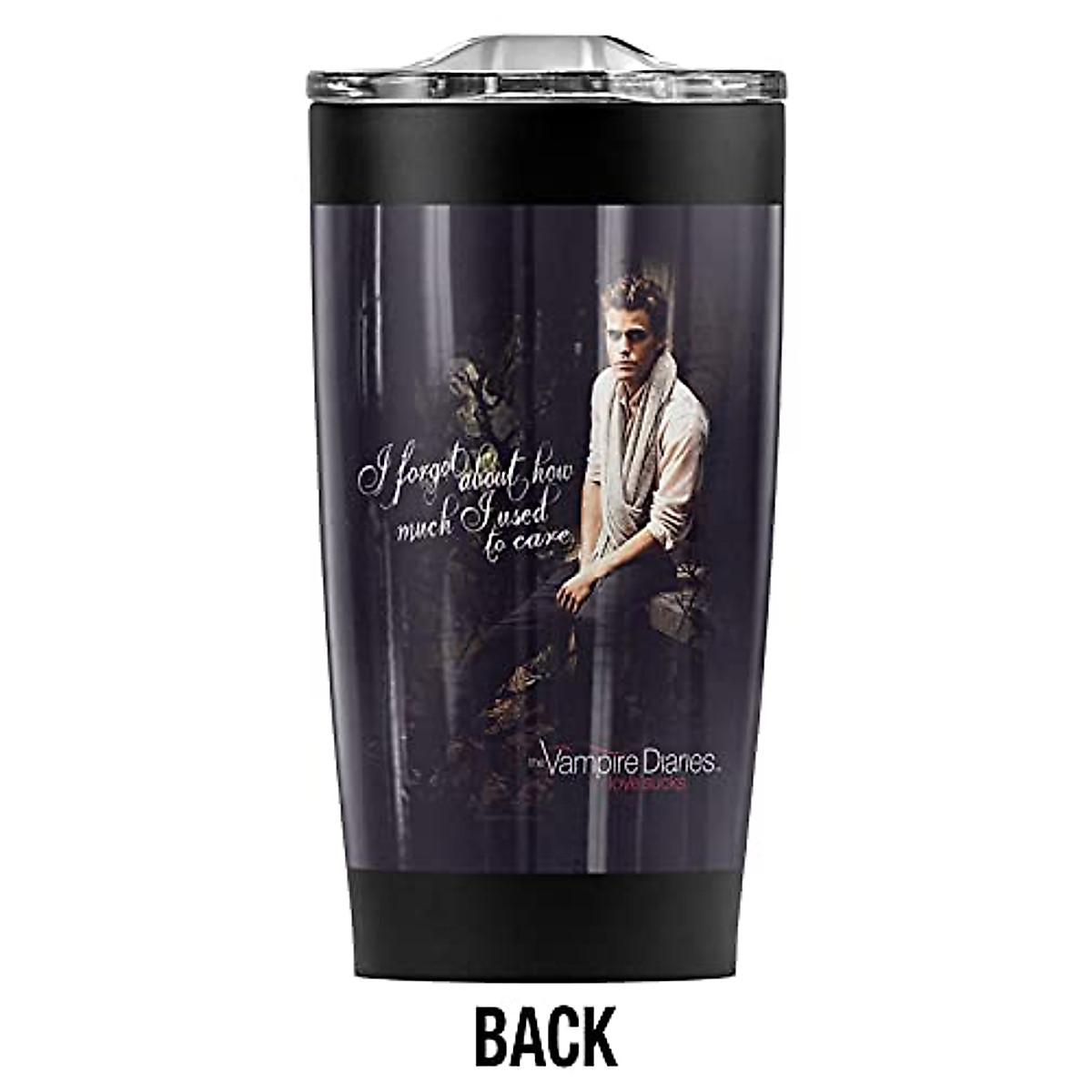 Vampire Diaries Stefan I Used To Care Stainless Steel Tumbler 20 oz Coffee Travel Mug/Cup, Vacuum Insulated & Double Wall with Leakproof Sliding Lid | Great for Hot Drinks and Cold Beverages