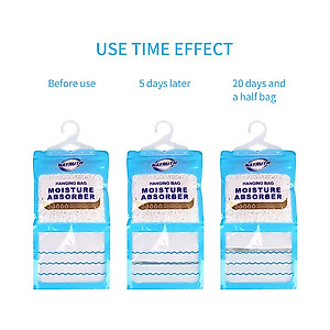 NATRUTH Moisture Absorber Bag, 12 Packs Fragrance Free Desiccant Hanging Bag，Odor Absorber，Eliminates Odors Creates Fresher Cleaner air，Efficient Humidity Absorber for Closet、Bathroom、Humidity Packs