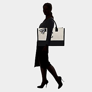 TOPDesign Embroidery Initial Canvas Tote Bag, Personalized Present Bag, Suitable for Wedding, Birthday, Beach, Holiday, is a Great Gift for Women, Mom, Teachers, Friends, Bridesmaids (Letter C)