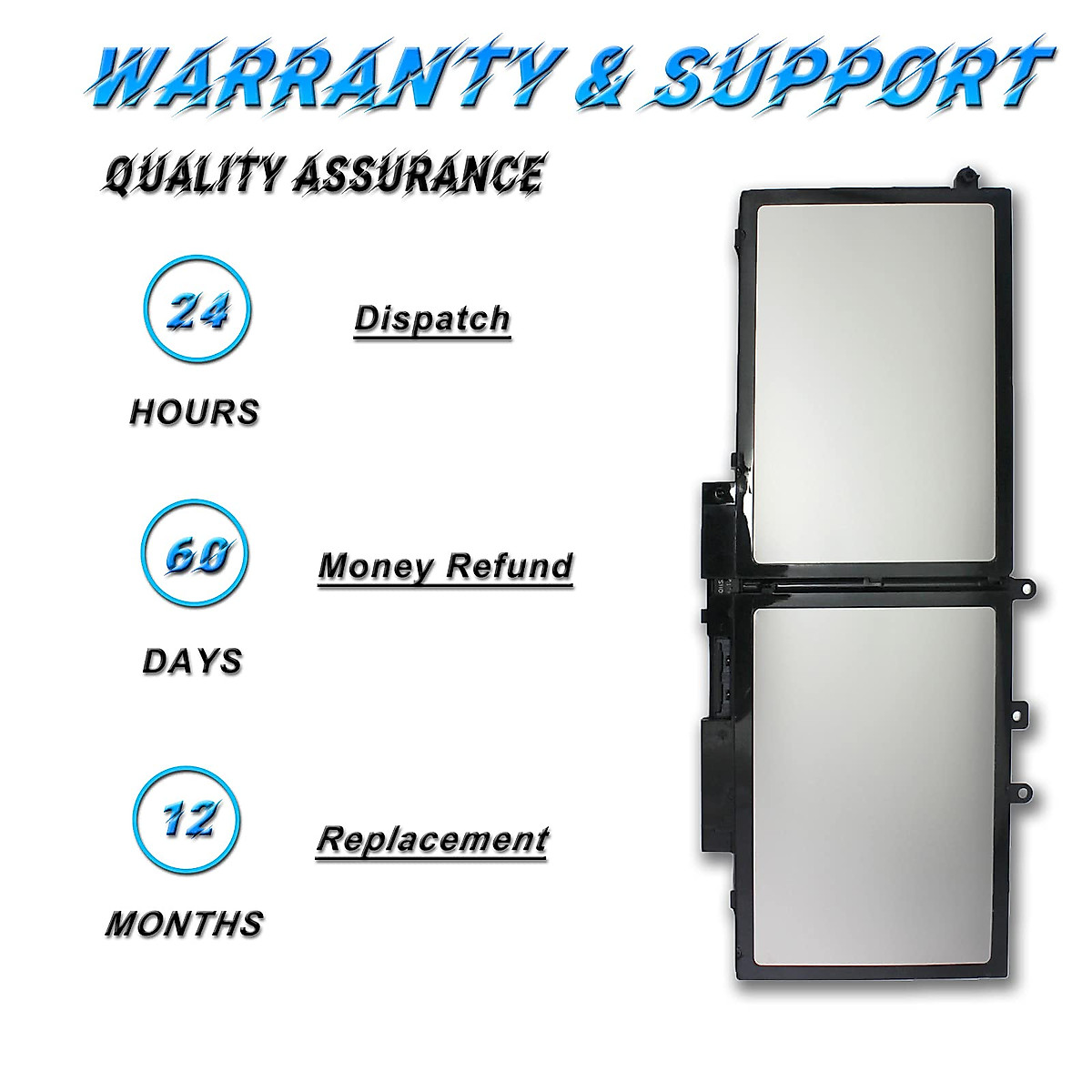 68Wh GJKNX Laptop Battery for Dell Latitude 5580 5480 5280 5490 5590 5491 5591 5288 5488 5495 E5480 E5580 E5490 E5590 E5591 Precision 15 3520 3530 M3520 M3530 GD1JP 5YHR4 451-BBZG DY9NT 0DY9NT 0GD1JP