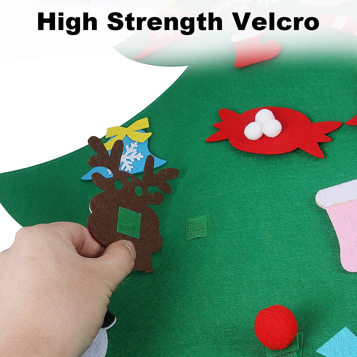 4FT DIY Felt Christmas Tree Set with 36pcs Ornaments - Wall Hanging Felt Xmas Tree for Kids Toddlers Christmas New Year Gift Decorations Party Supplier