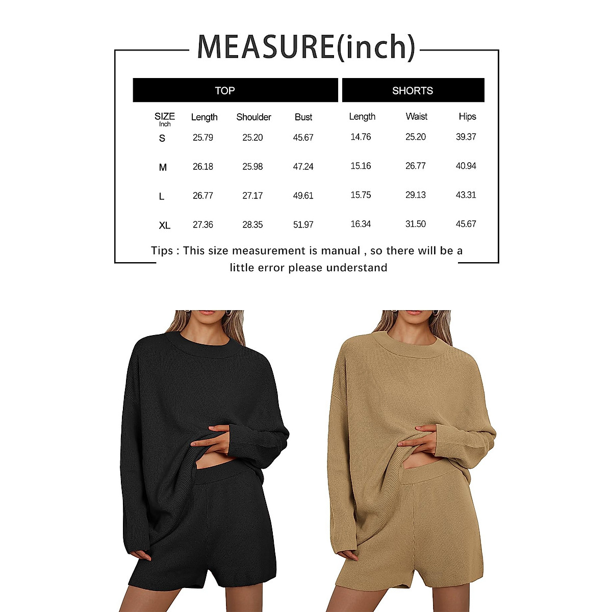 LILLUSORY 2 Two Piece Outfits Womens 2024 Spring Fashion Summer Lounge Matching Loungewear Sweater Shorts Biker Sets Casual Trendy Clothes Clothing