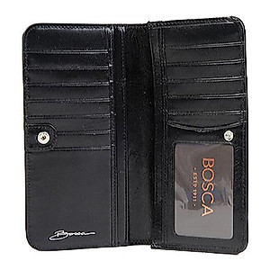 Bosca Old Leather 7" Clutch Wallet Black
