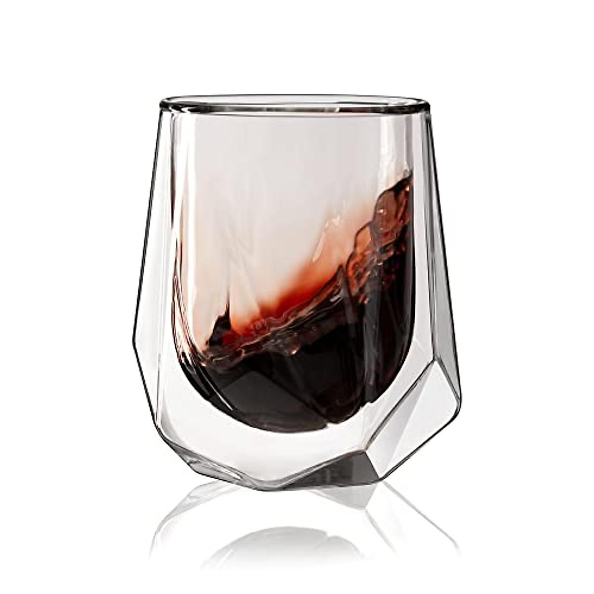 Viski Alchemi Aerating Wine Tasting Tumbler, Double Walled Specialty Clear Glass, Dishwasher Safe, 8 Oz, Set of 1