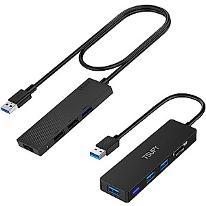 USB 3.0 Hub TSUPY Multi USB HUB, 5 in 1 USB Data Hub with SD Micro SD Card Reader & 3 USB 3.0 Ports Compatible for PC