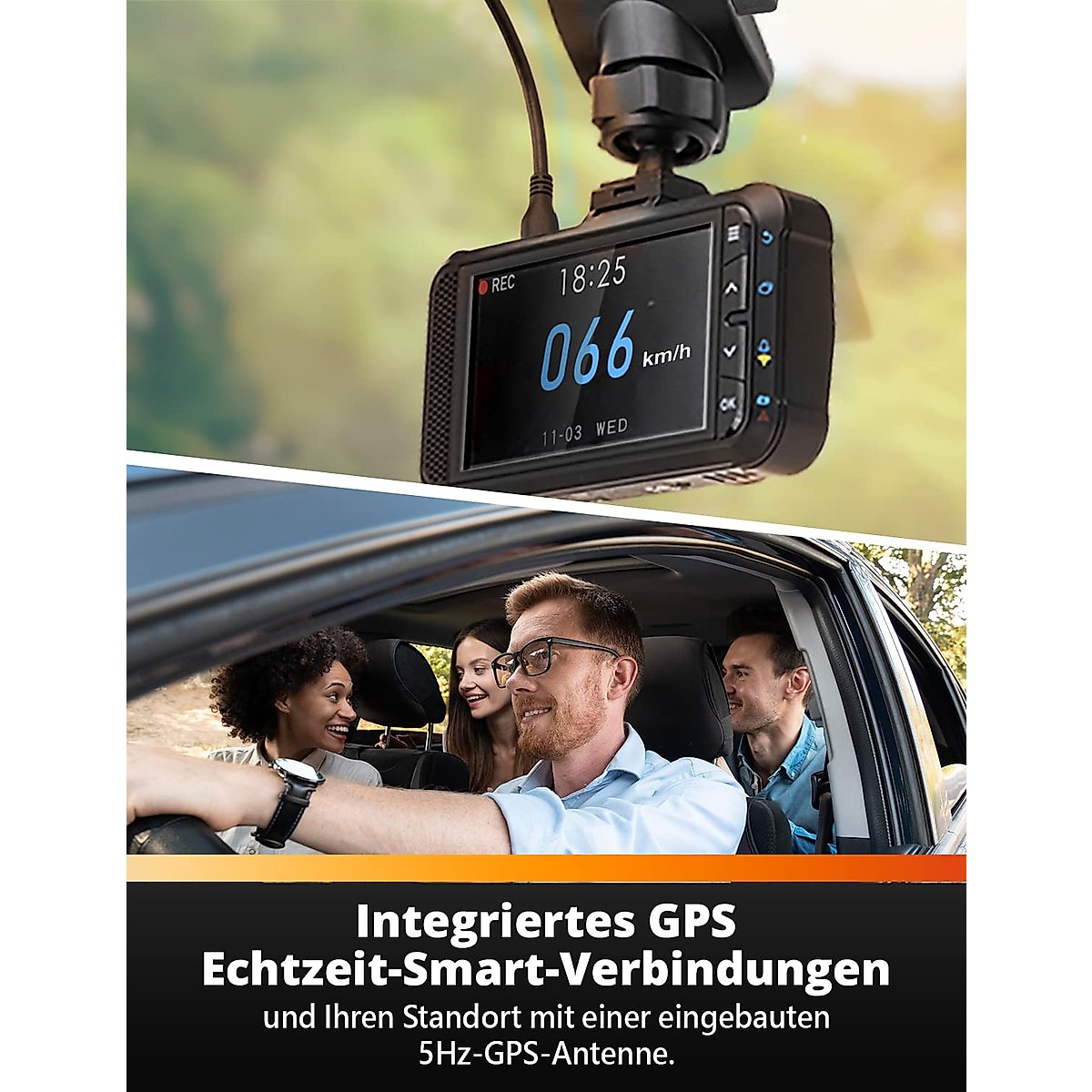【Bundle 2 Items: MASIGO A330D WiFi GPS + Hardwire Kit】 Dual 60fps Dash Cam Front and Rear, Car Camera Built-in WiFi GPS, Sony Night Vision, G-Sensor Parking Mode, 512GB Max