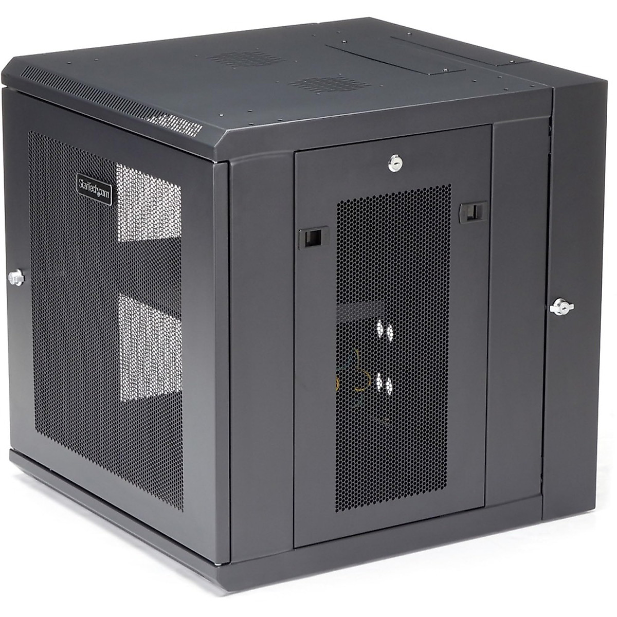 StarTech.com 4-Post 12U Wall Mount Network Cabinet with 1U Shelf, 19in Wall-Mounted Server Rack, Up to 20in Mounting Depth