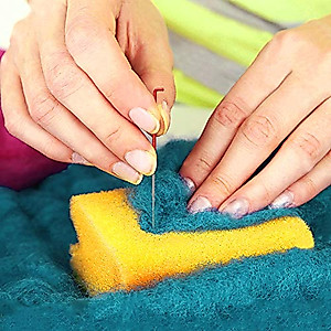 Mayboos 35 Pcs Needle Felting Needles,Wool Felting Supplies with 4 Types Star,Twisted,Cone,Triangular Felting Needles Color Coded Wool Felting Needles Tool Kit with Needle Box