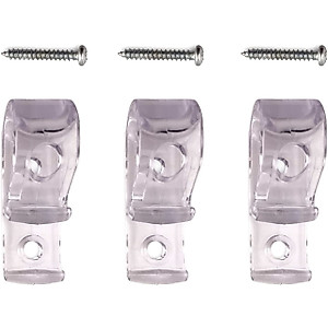 Amazing Drapery Hardware Clear Cord Guides, Set of 3 (Screws Included), for Roller and Roman Shades - Child and Household Safety Solution